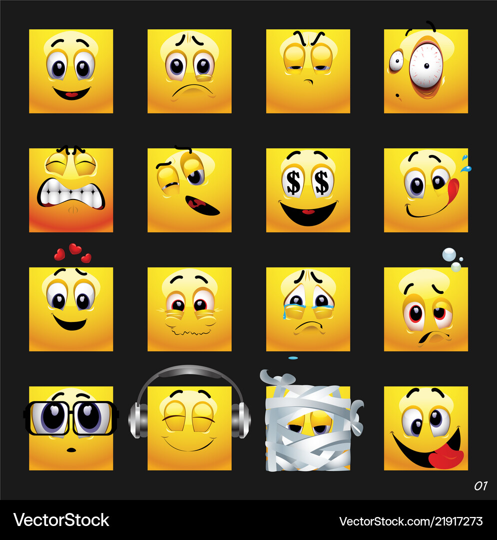 Set face icons face icons Royalty Free Vector Image