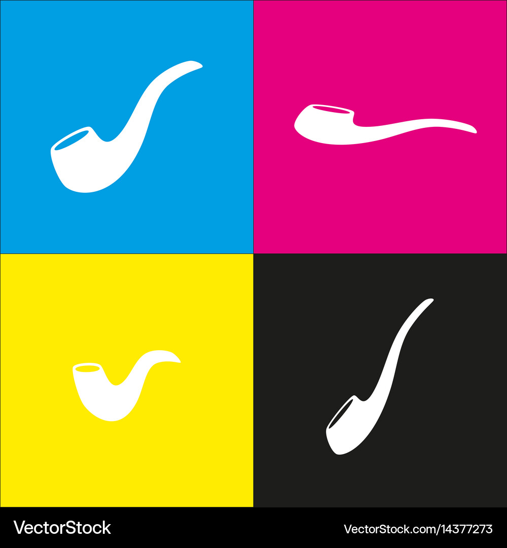 Smoke pipe sign white icon with isometric Vector Image