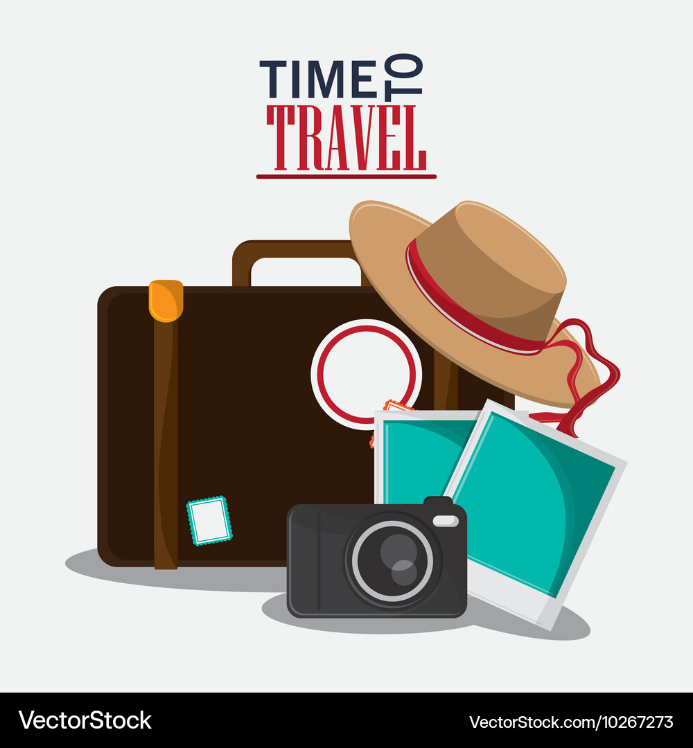 Time travel vacation trip icon Royalty Free Vector Image