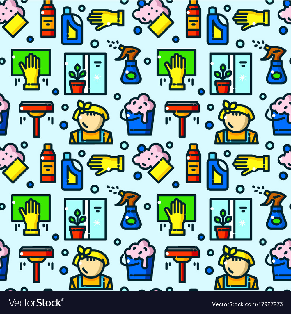 Window cleaning seamless pattern Royalty Free Vector Image