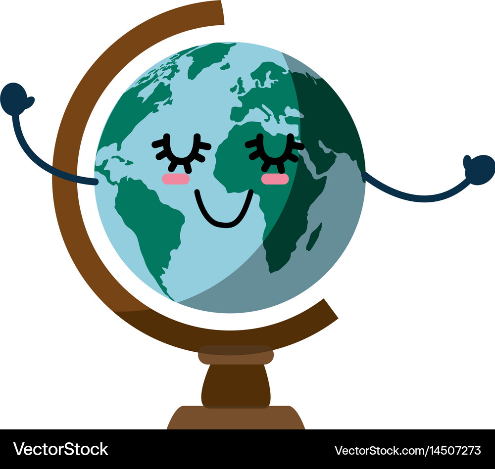Cartoon World Globe Vector