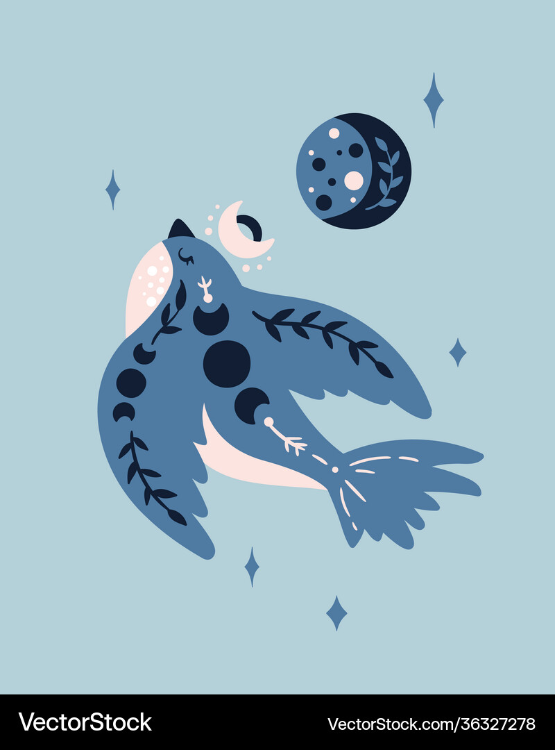 Cartoon celestial moon nursery poster Royalty Free Vector