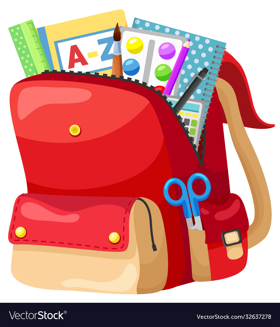Colored school backpack back Royalty Free Vector Image