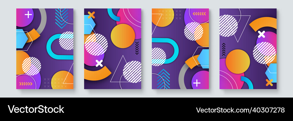Cool trendy covers design colorful modernism Vector Image