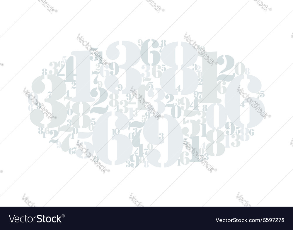 Gray numbers cloud background Royalty Free Vector Image