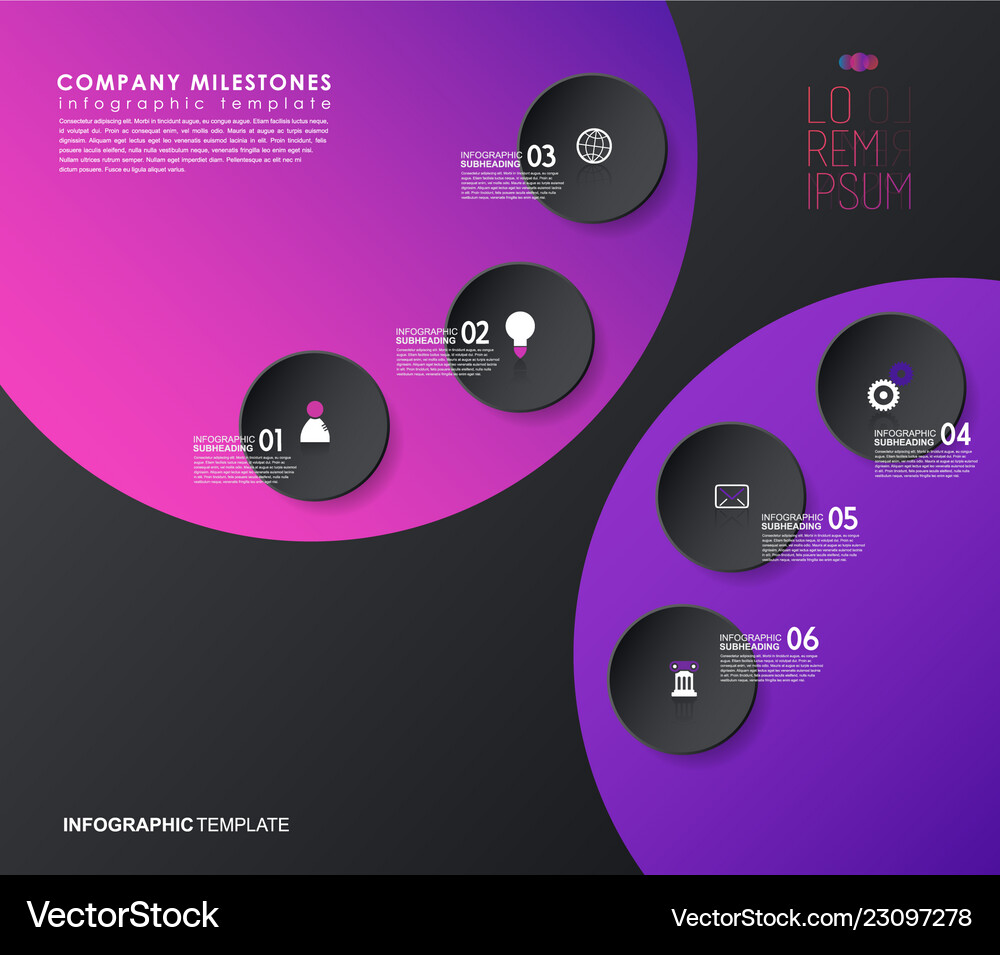 Infographic template with five colorful shapes Vector Image