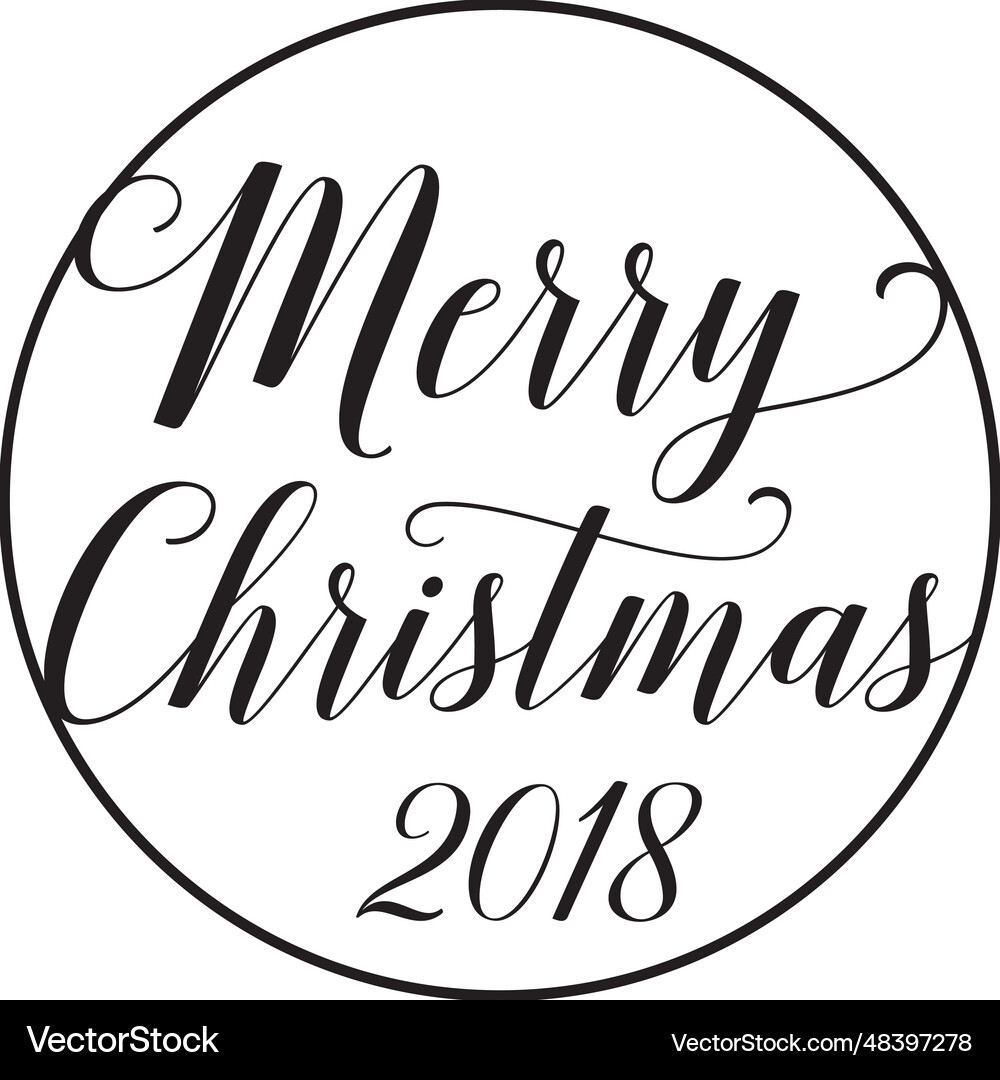 Merry christmas 2018 lettering Royalty Free Vector Image