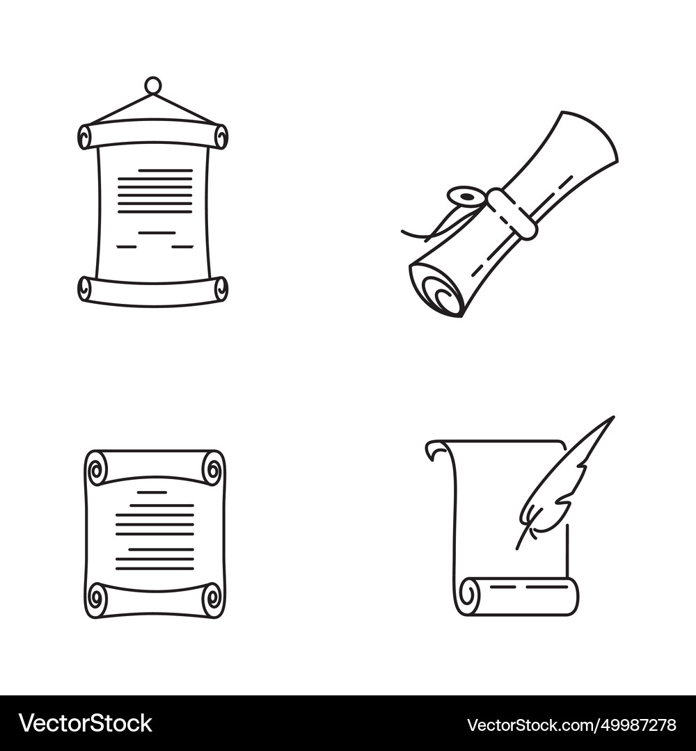 Old paper with line art icon design Royalty Free Vector