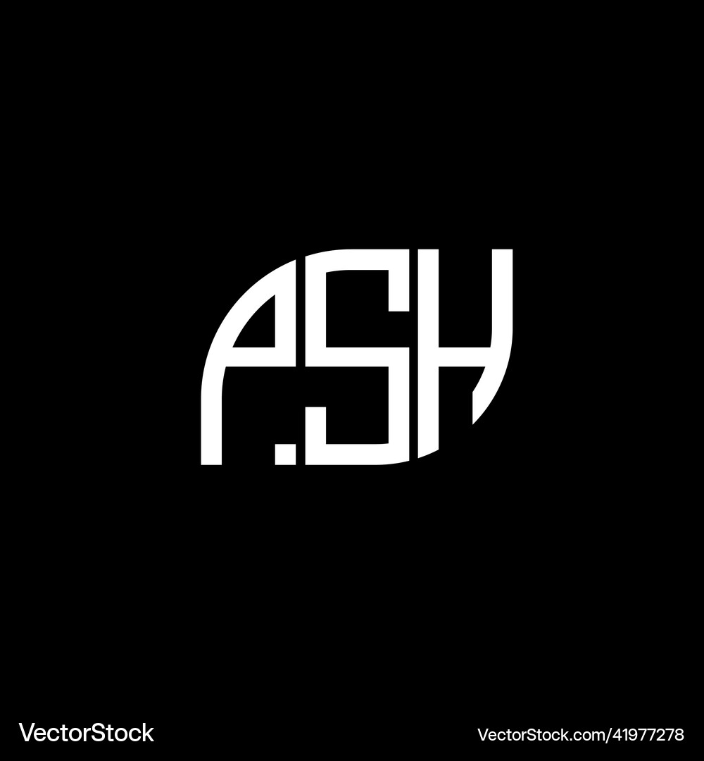Psh letter logo design on black backgroundpsh Vector Image