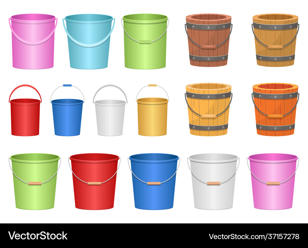 Realistic bucket design isolated on white Vector Image