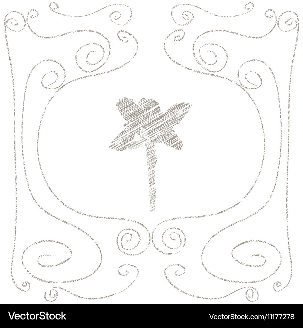 Scrible shadow iris card Royalty Free Vector Image