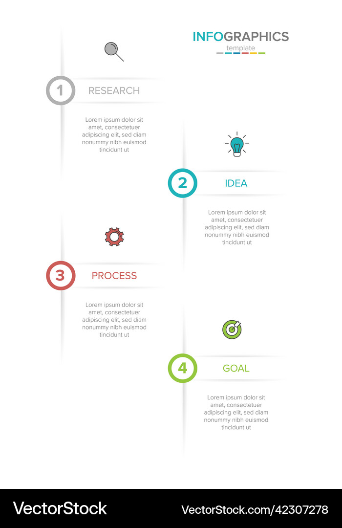 Vertical infographic design with icons and 4 Vector Image