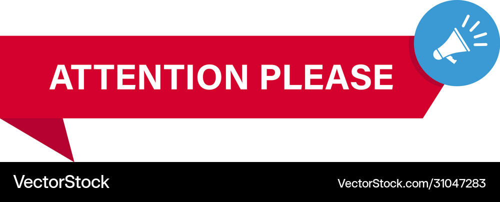 Attention banner warning signal template ribbon Vector Image