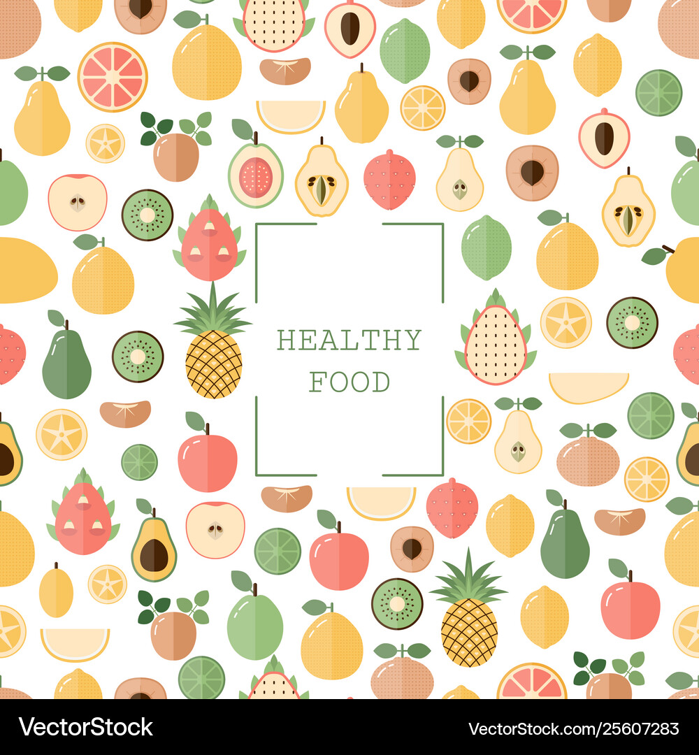 Background with fresh fruits Royalty Free Vector Image
