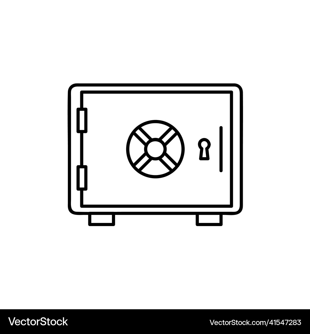 Bank safe icon linear style closed safe isolated Vector Image