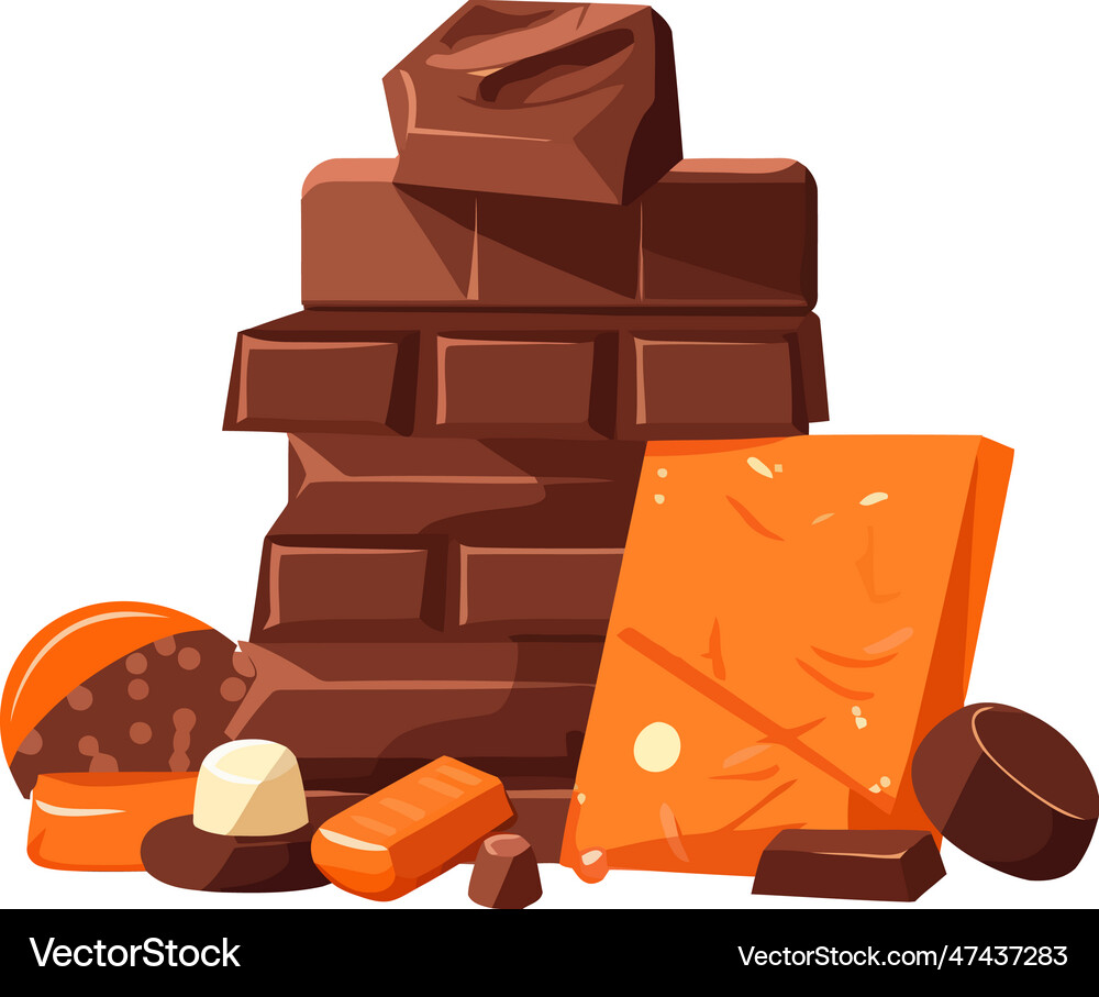 Cute cartoon cookie icon chocolate bar Royalty Free Vector
