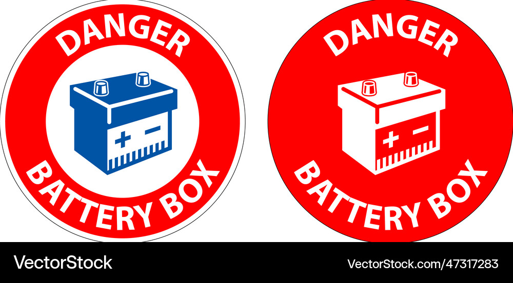 Danger battery box with icon sign on white Vector Image