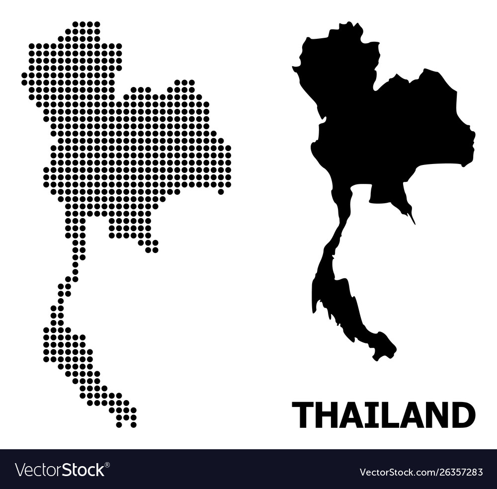 Dot pattern map thailand Royalty Free Vector Image