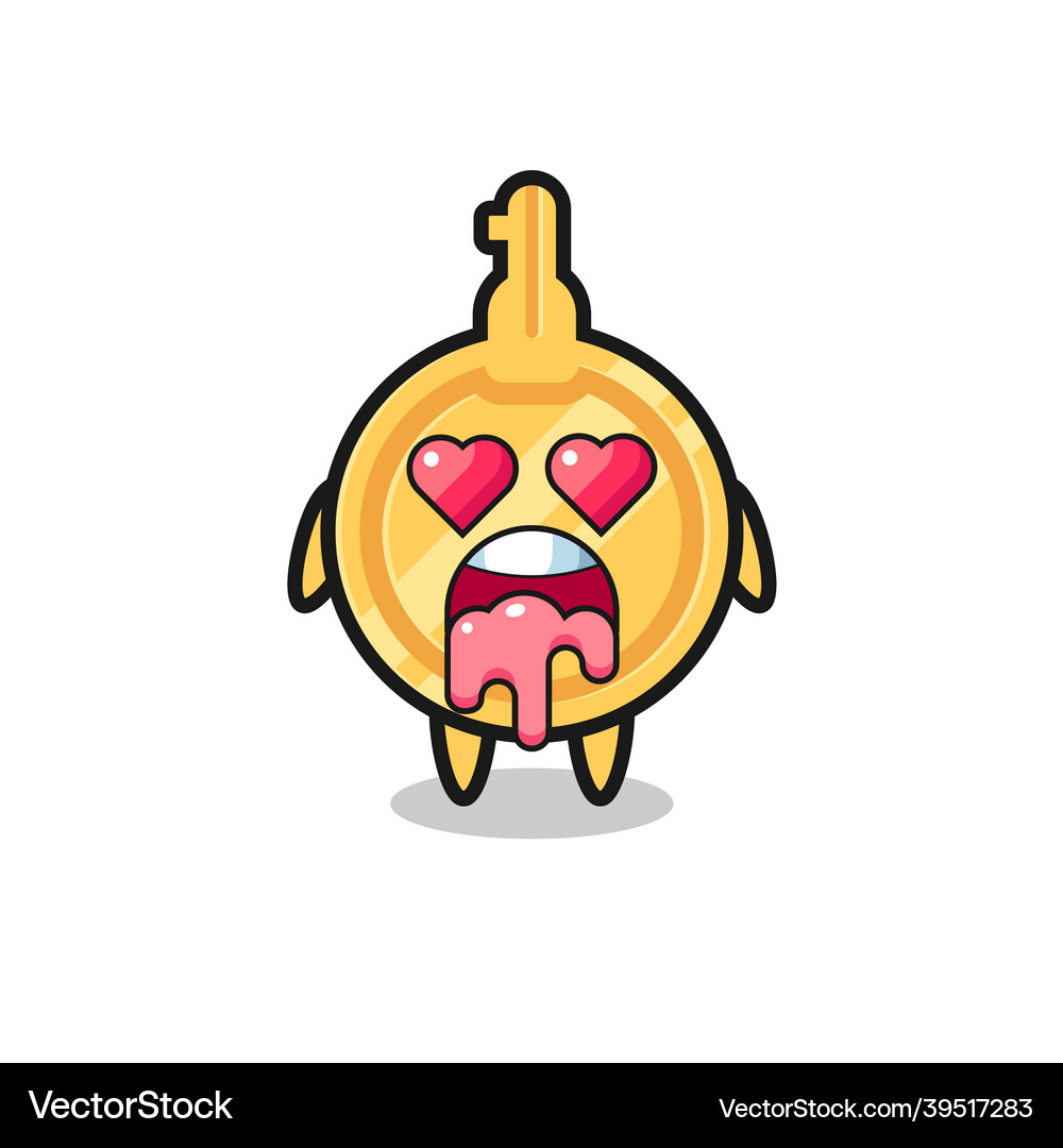 Falling in love expression of a cute key Vector Image