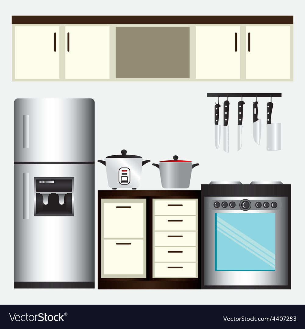 Kitchen design Royalty Free Vector Image - VectorStock