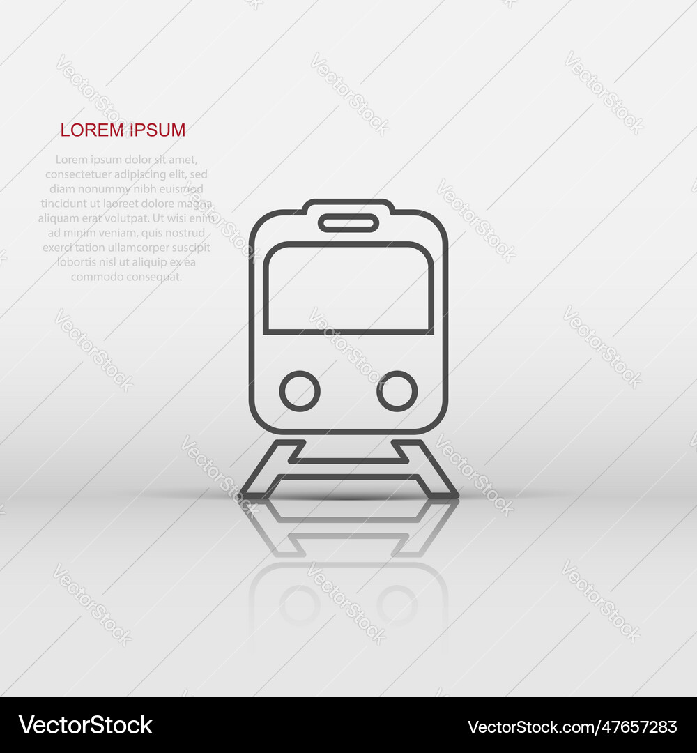 Metro icon in flat style train subway on white Vector Image