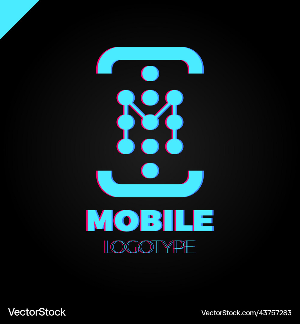 Mobile phone app letter m logo icon design Vector Image