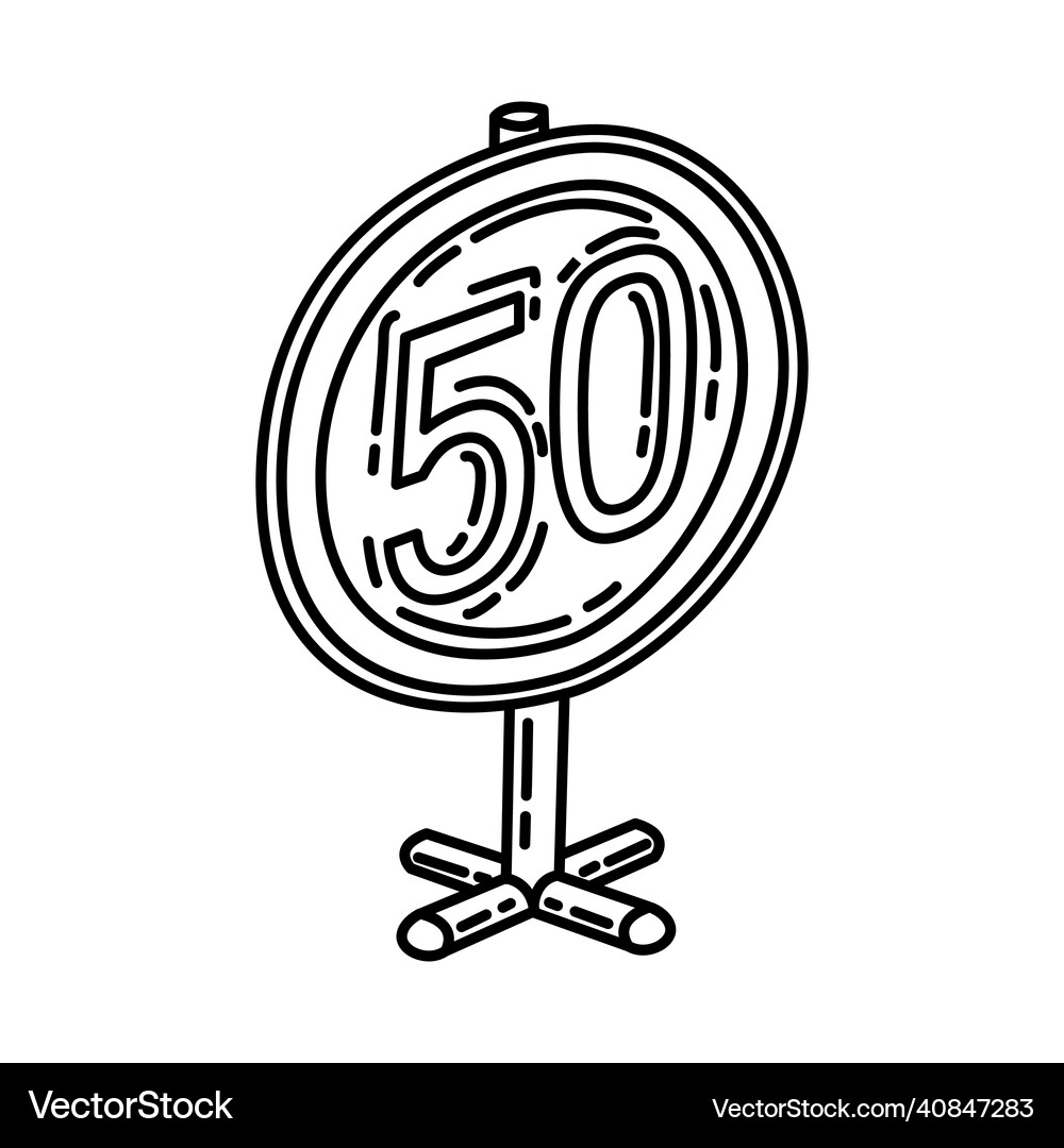 Speed limit icon doodle hand drawn or outline Vector Image