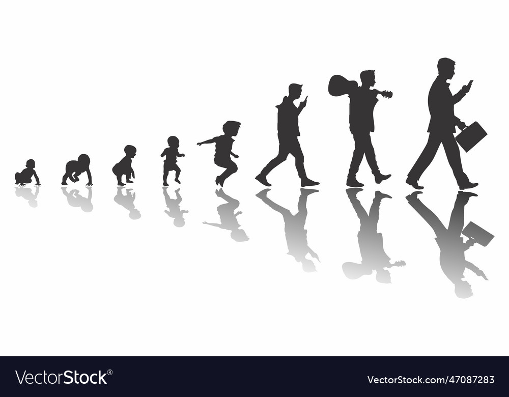 Work evolution with shadow v2 Royalty Free Vector Image