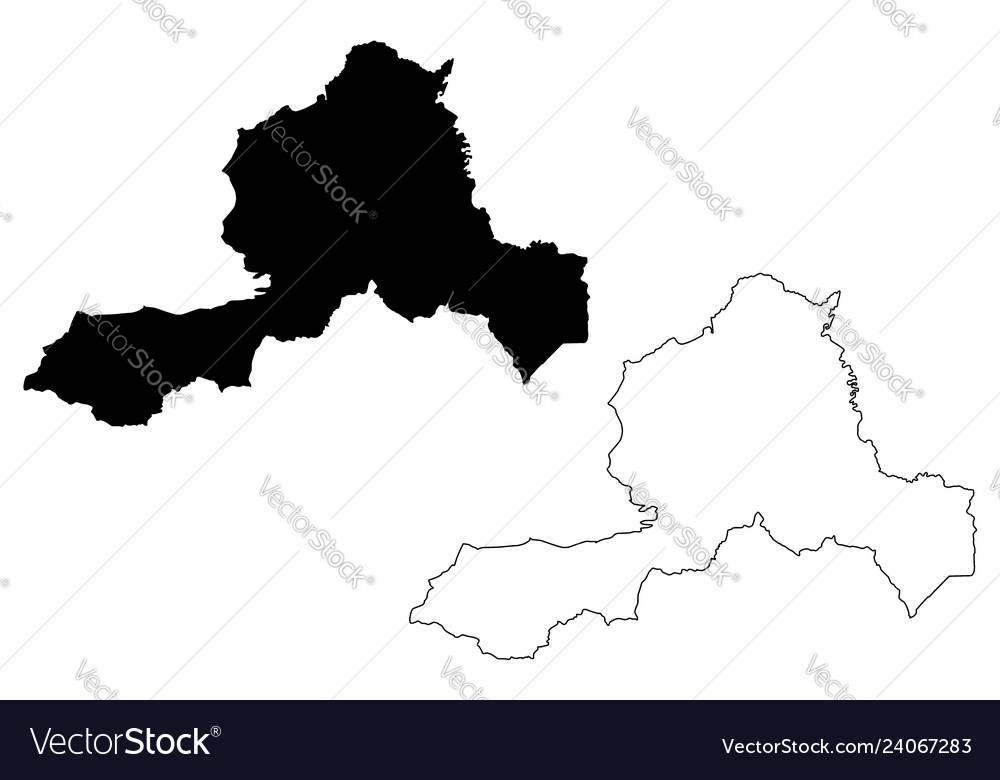 Wrexham map Royalty Free Vector Image - VectorStock
