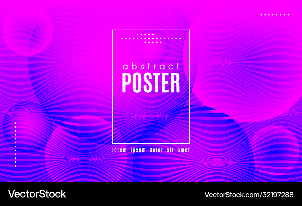 Abstract wave poster with color fluid shapes Vector Image