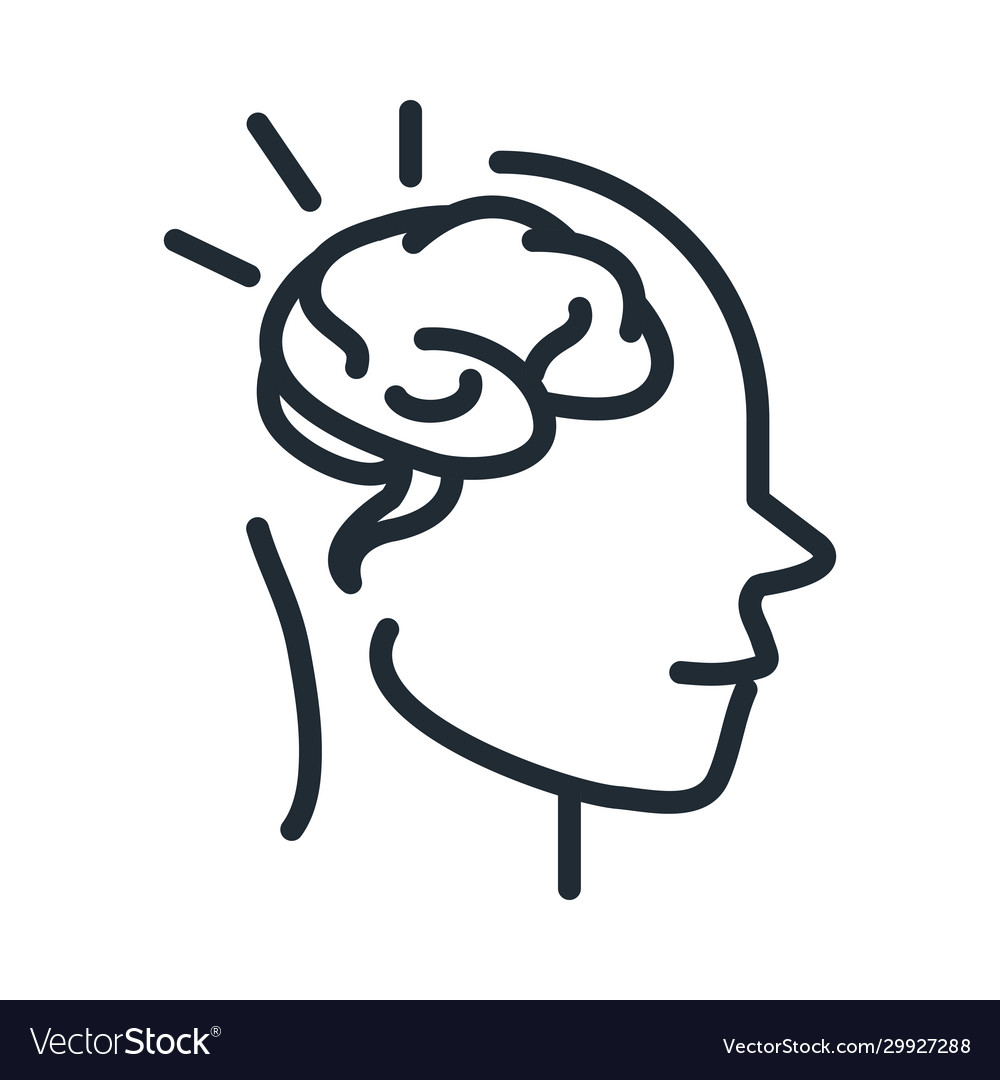 Alzheimers disease neurological brain loss line Vector Image Alzheimers disease neurological brain loss line Vector Image