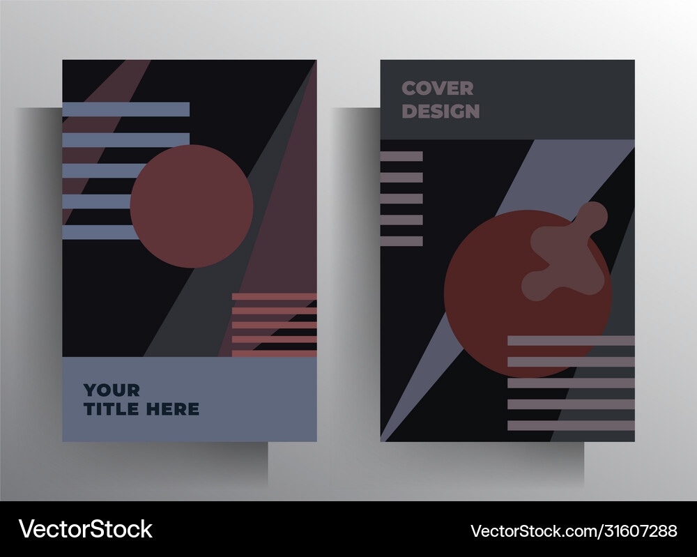 Cover template set geometric design in pastel Vector Image