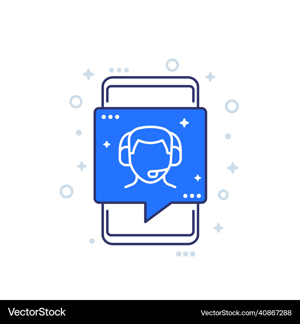 Customer service line icon with a phone Royalty Free Vector