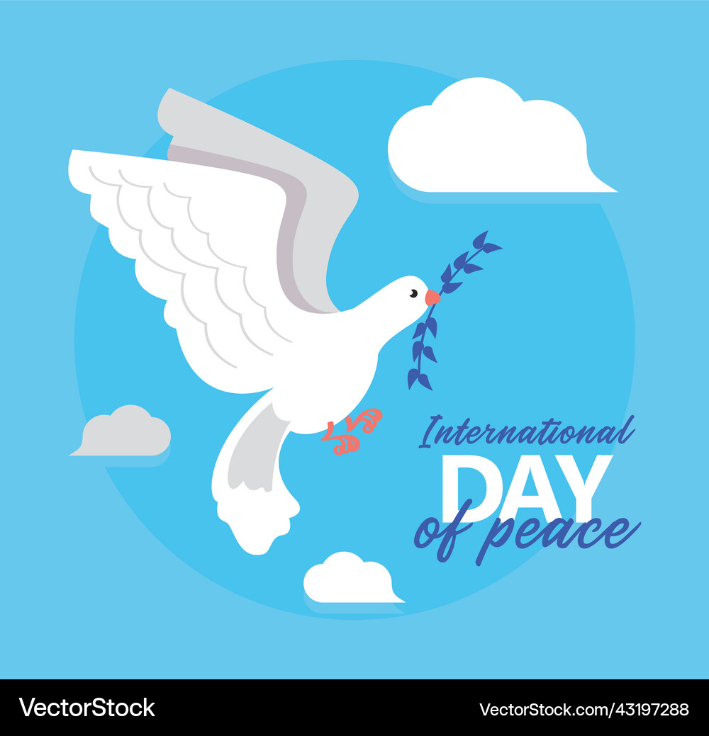 Day of peace lettering template Royalty Free Vector Image