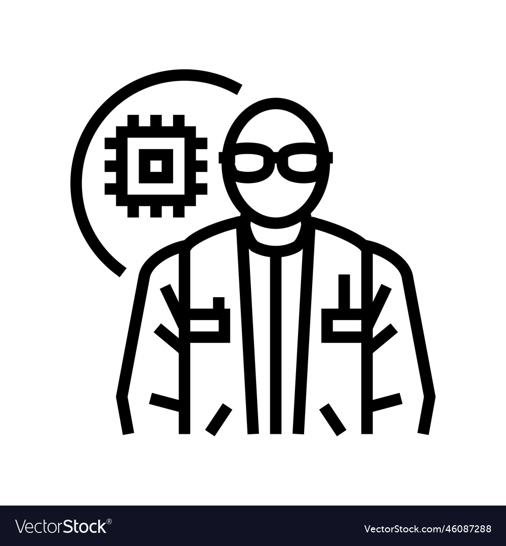 Electronics engineer worker line icon Royalty Free Vector