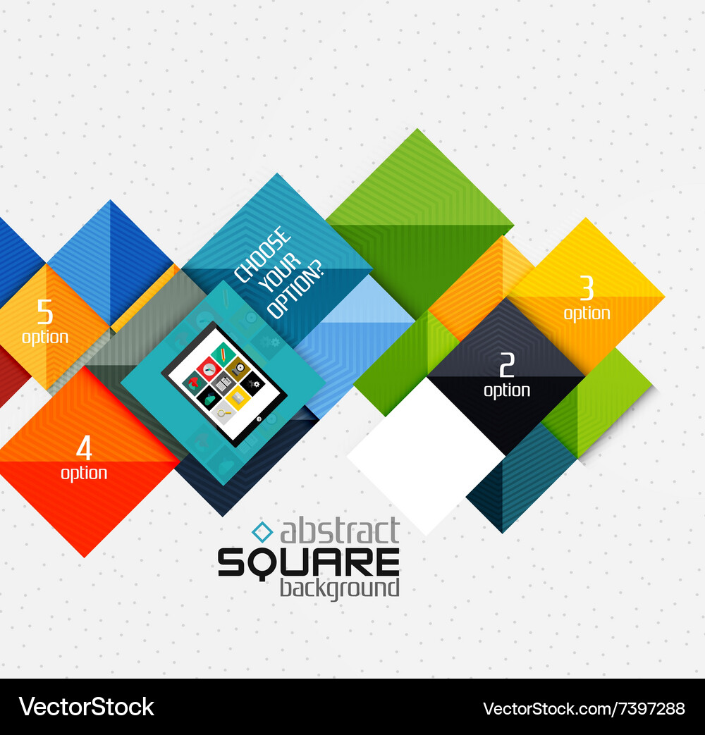 Geometric square shapes and infographic option Vector Image