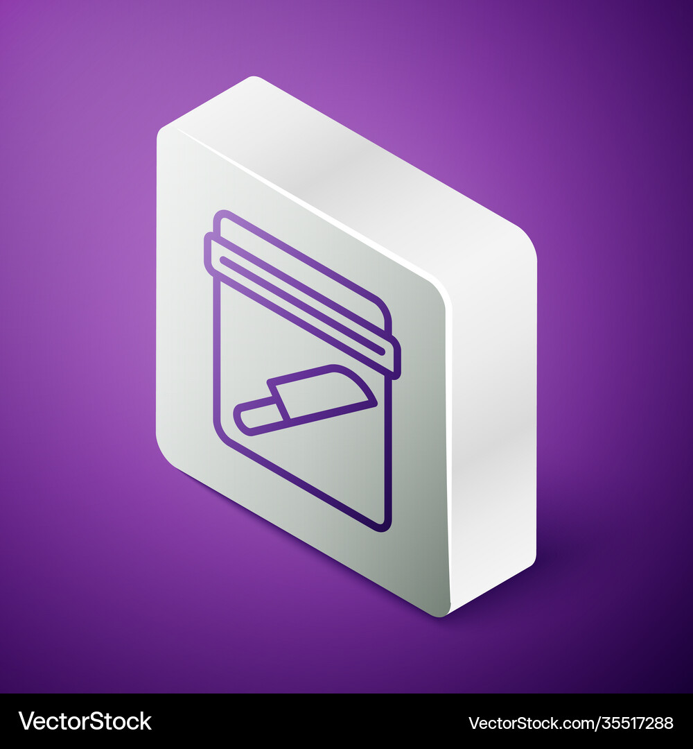 Isometric line evidence bag with knife icon Vector Image
