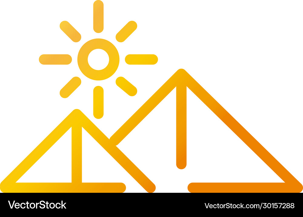 Mountains sun nature landscape on white Royalty Free Vector