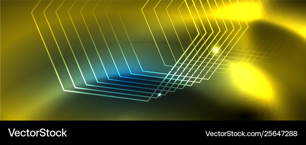 Neon glowing techno lines hi-tech futuristic Vector Image