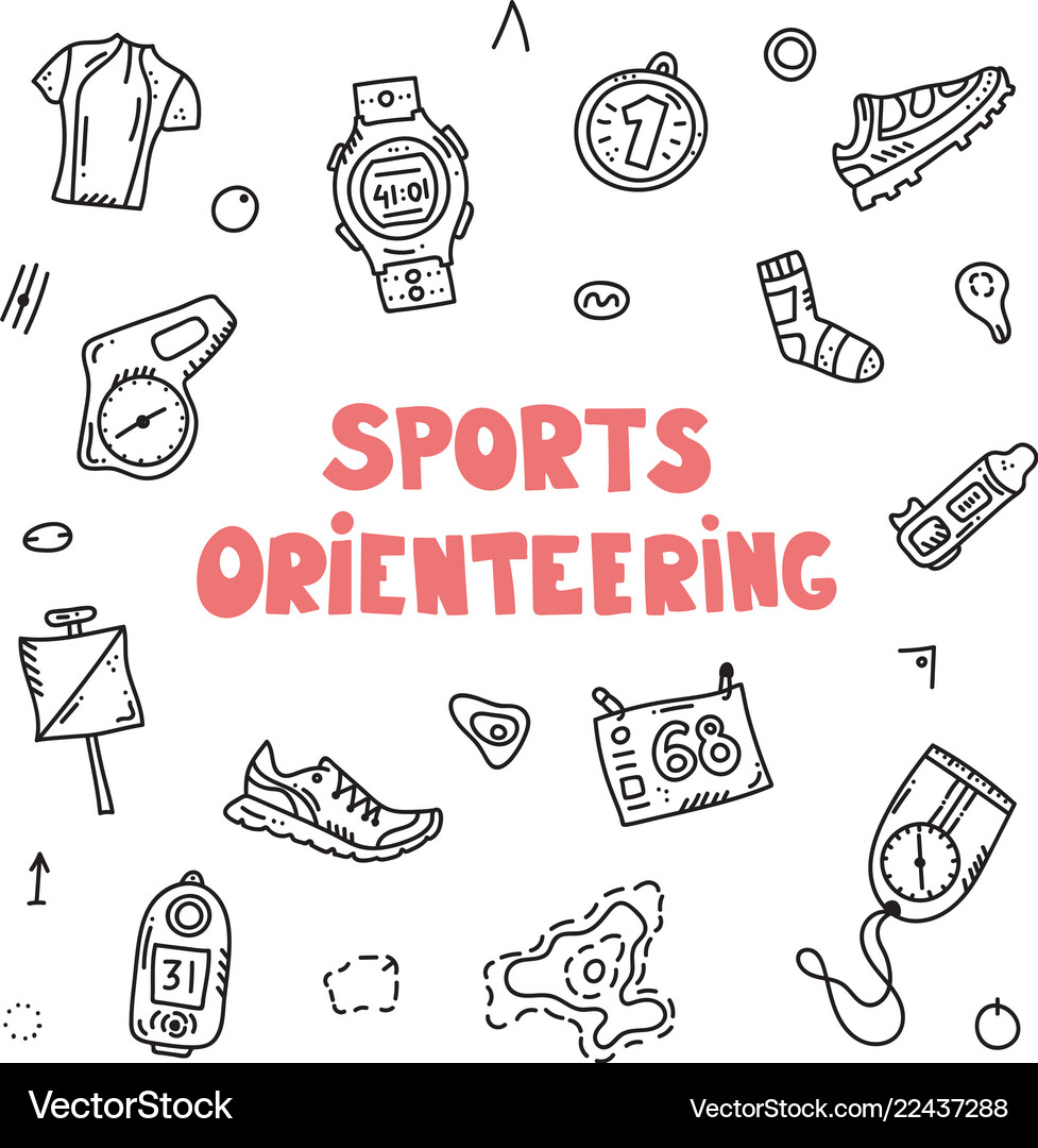Orienteering sport equipment Royalty Free Vector Image