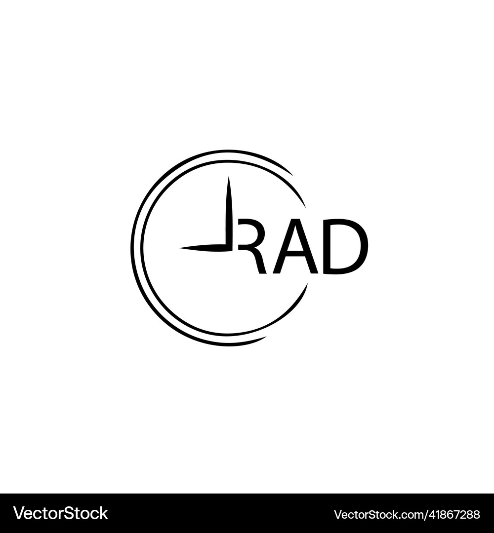 Rad letter logo design on white background Vector Image