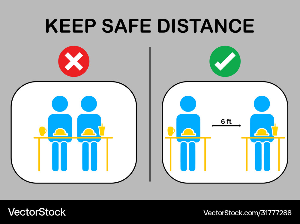 Restaurant and social distancing conceptpeople Vector Image