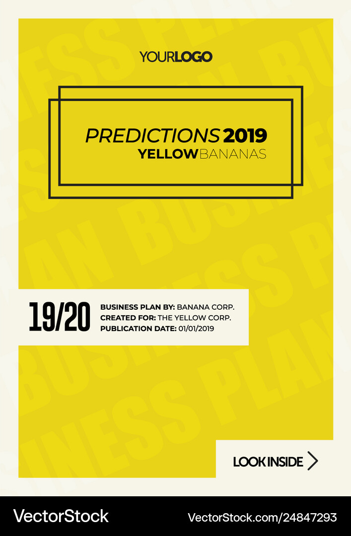 Bold yellow business cover template Royalty Free Vector