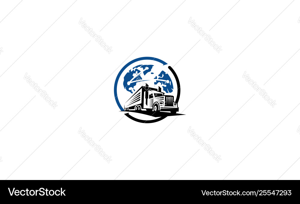 Container truck shipping icon logo Royalty Free Vector Image