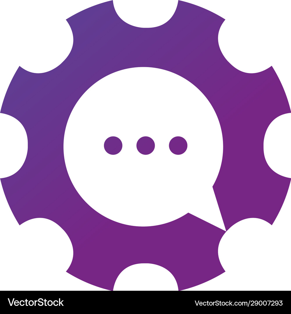 Gear chat consult support logo icon stock Vector Image