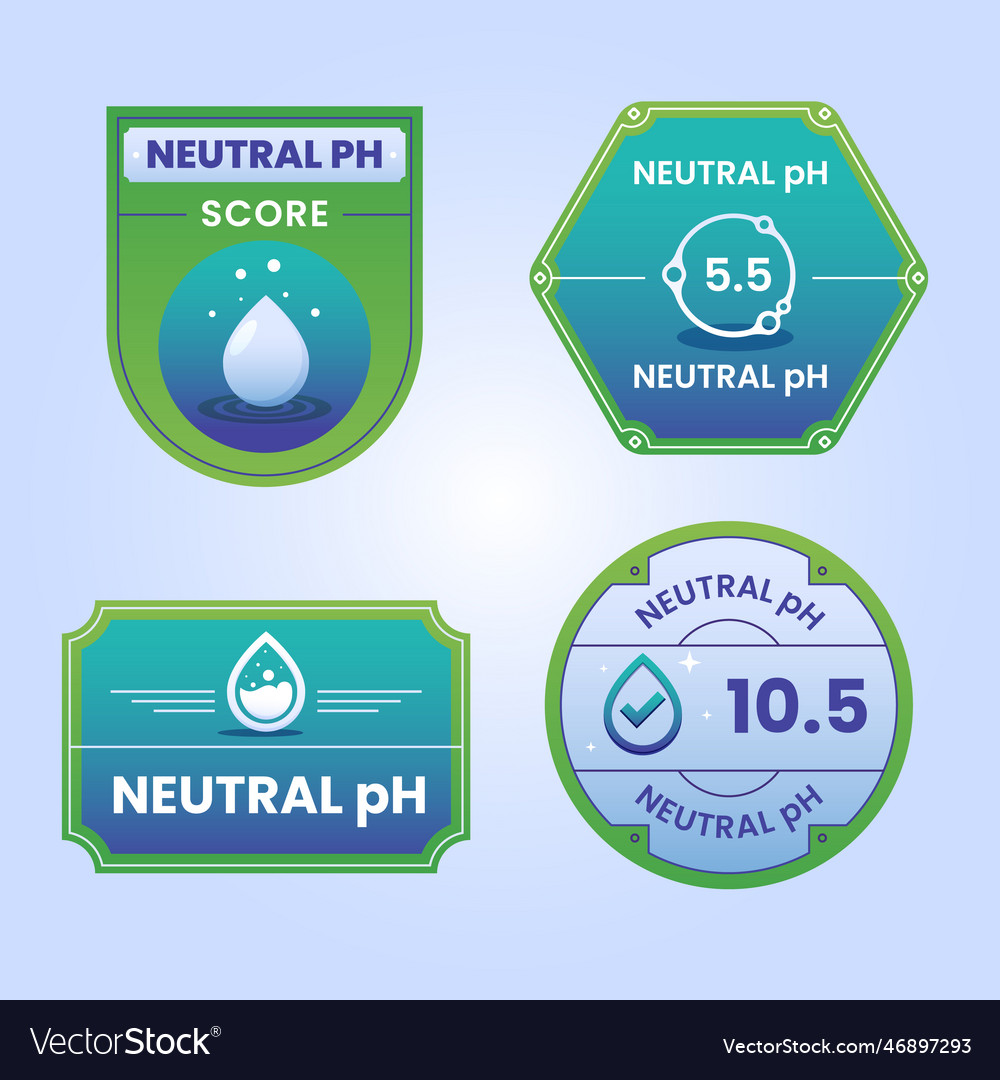Gradient neutral ph labels Royalty Free Vector Image