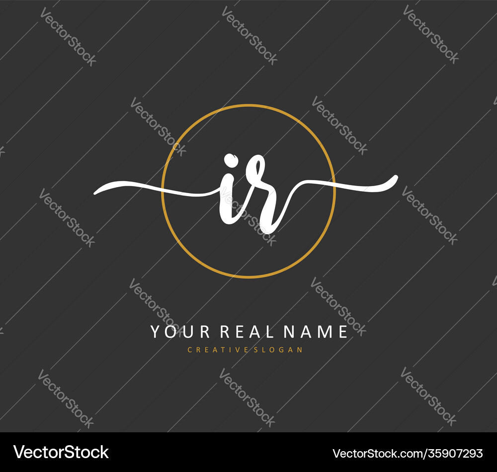 Ir initial letter handwriting and signature logo Vector Image