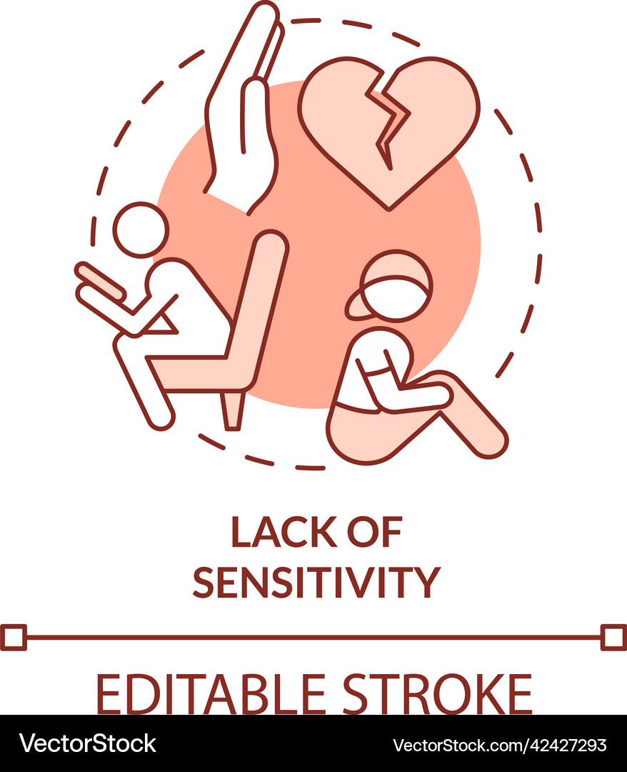 Lack of sensitivity red concept icon Royalty Free Vector