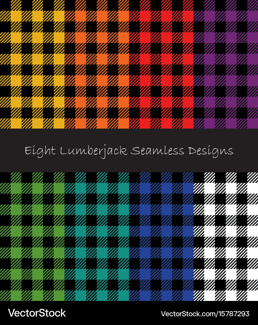 Lumberjack seamless patterns collection Royalty Free Vector