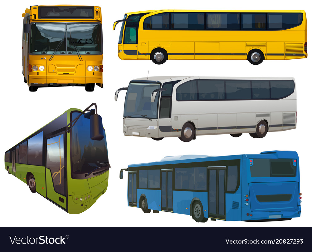 Set buses Royalty Free Vector Image - VectorStock